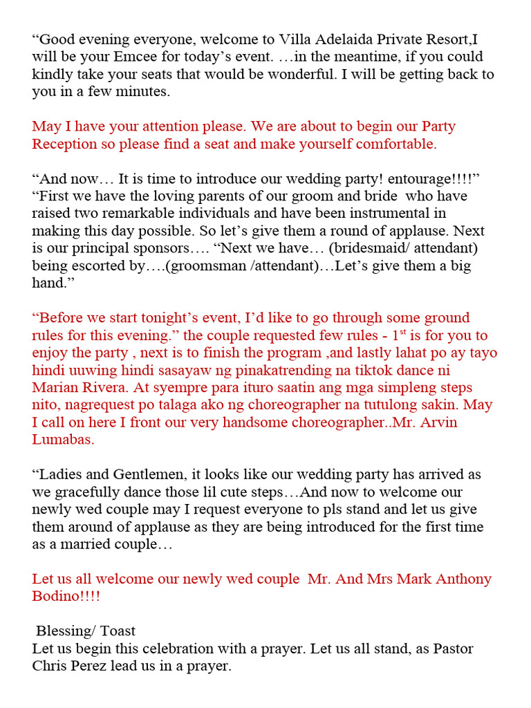 wedding script | PDF | Bride | Flower Bouquet