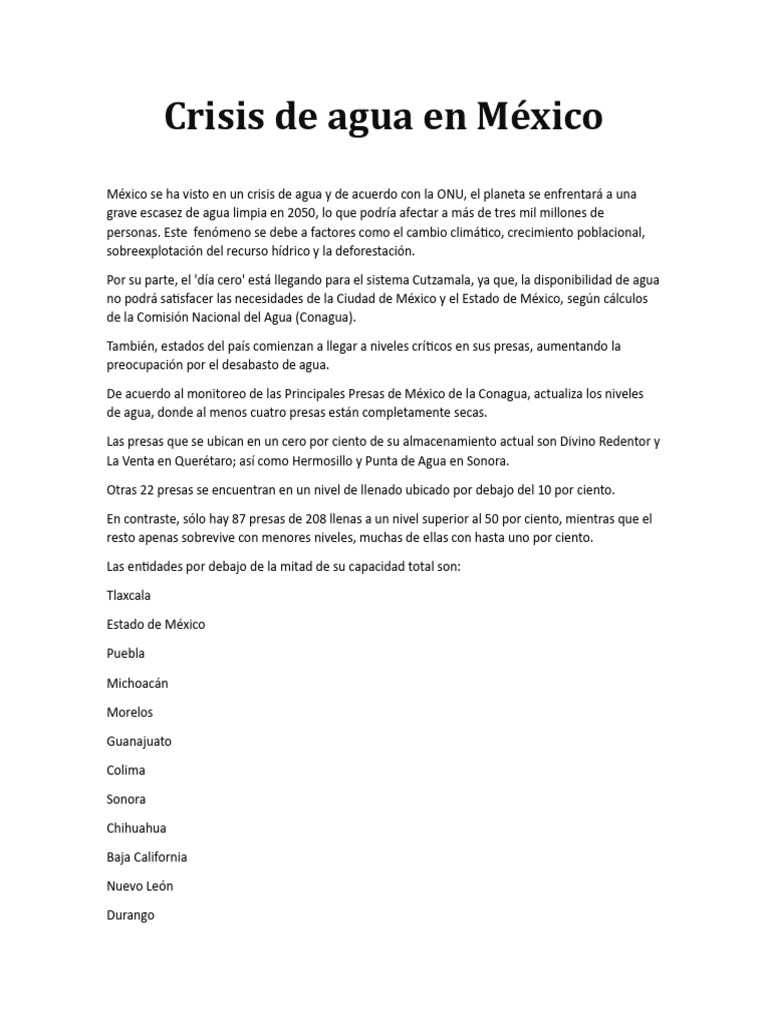 Crisis de Agua | PDF | Agua | México