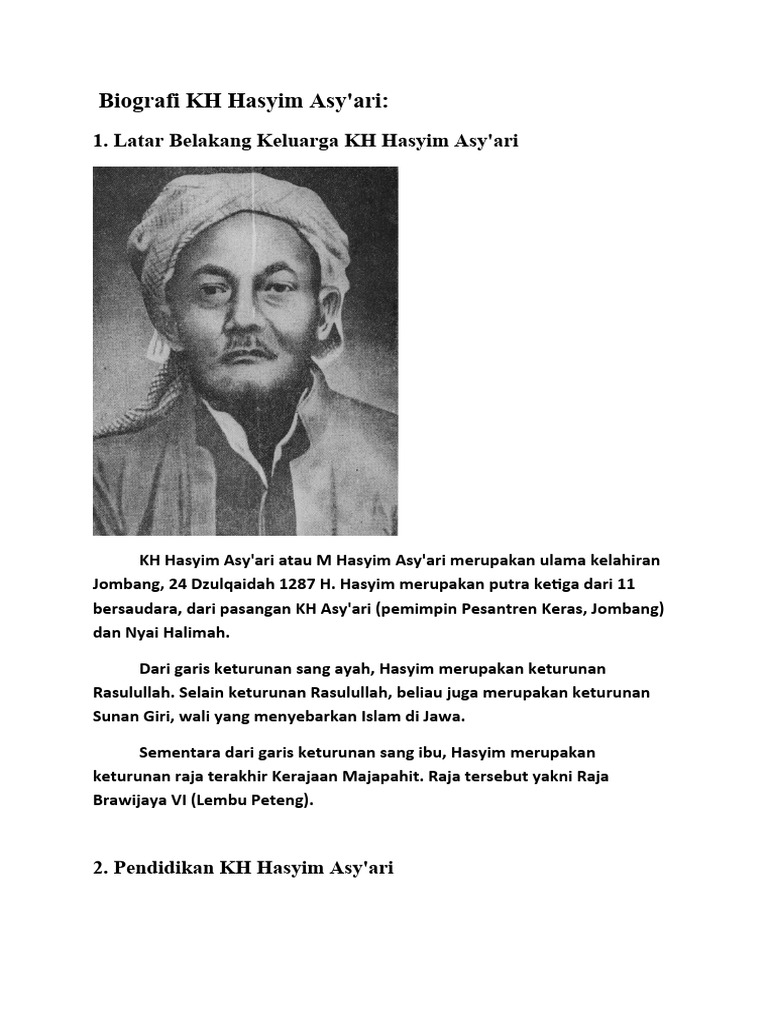 Biografi KH Hasyim Asy | PDF