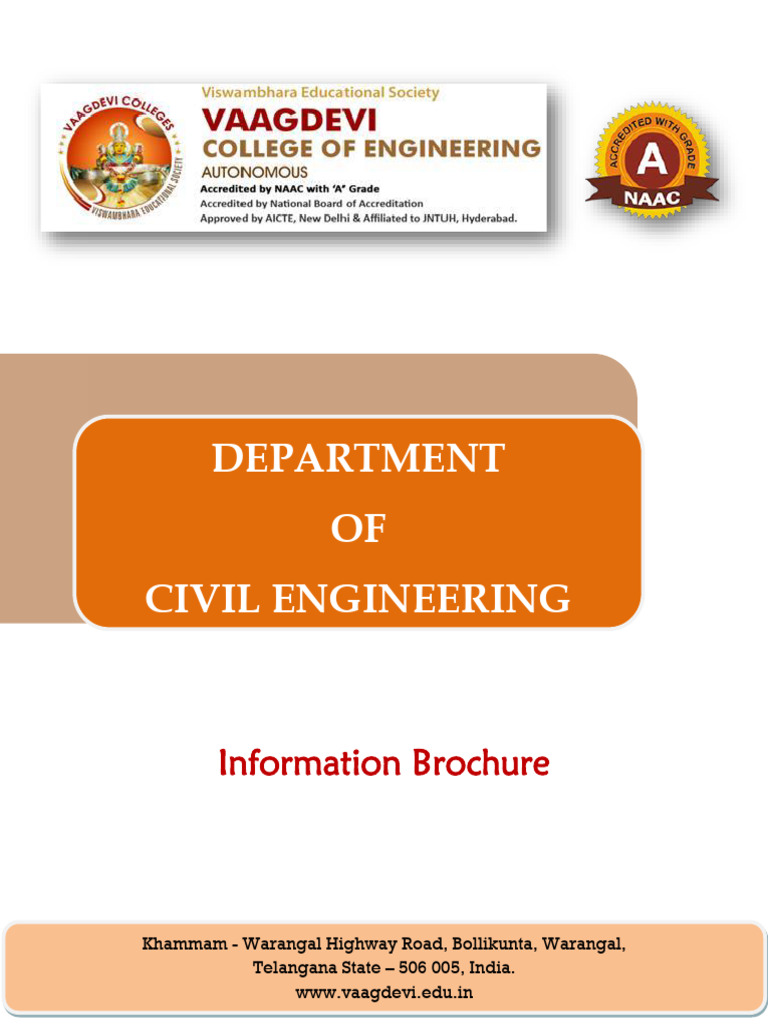 Information Brochure: Department OF Civil Engineering | PDF | Engineering | Civil Engineering
