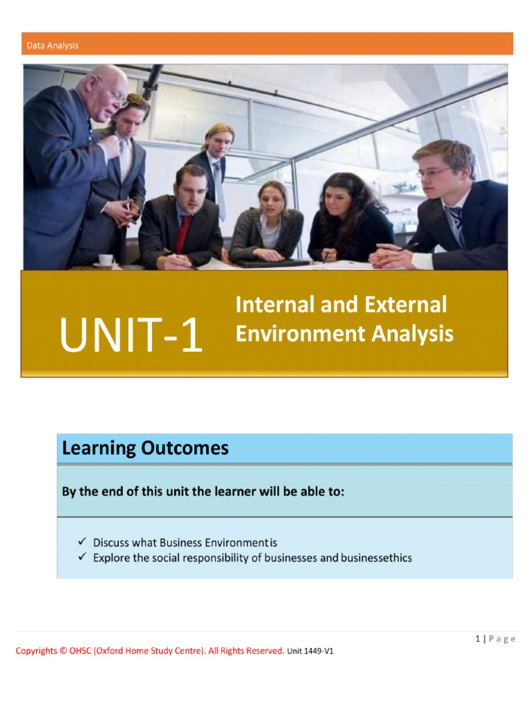 1678719510unit 1 Internal and External Environment Analysis | PDF
