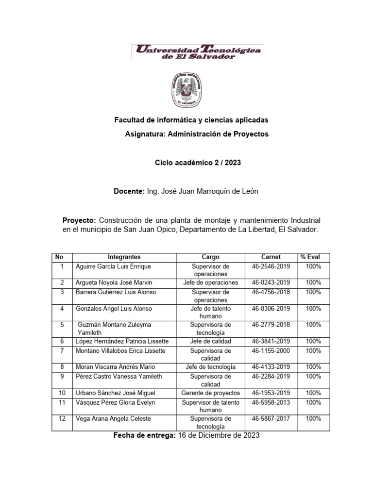 E3 Quinto Avance Admon Proyectos | PDF | Business | Calidad (comercial)