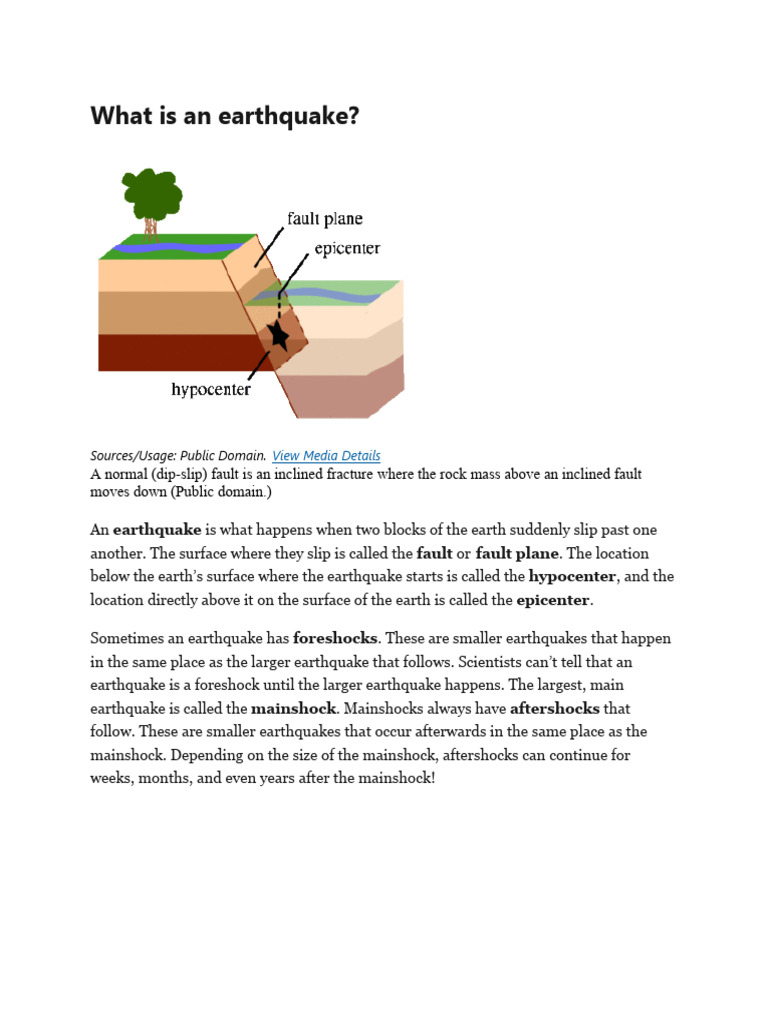 What Is An Earthquake | PDF | Social Science | Science & Mathematics