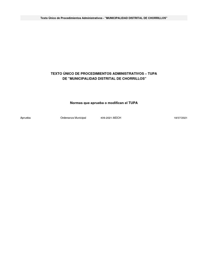 Tupa Ord 409 2021 MDCH | PDF | edificio | Visa Inc.