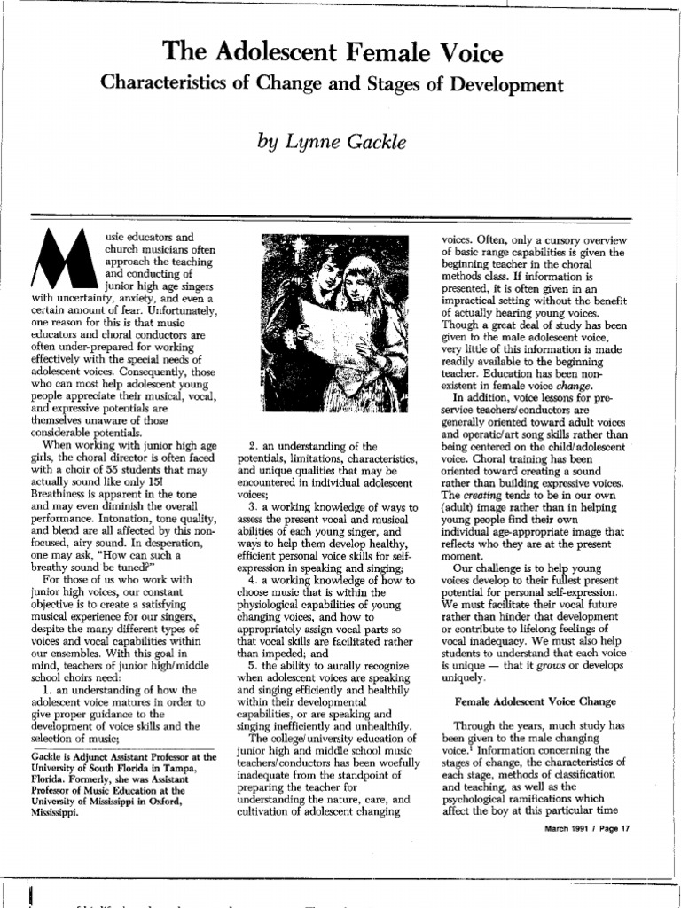 Adolescent Female Voice | PDF