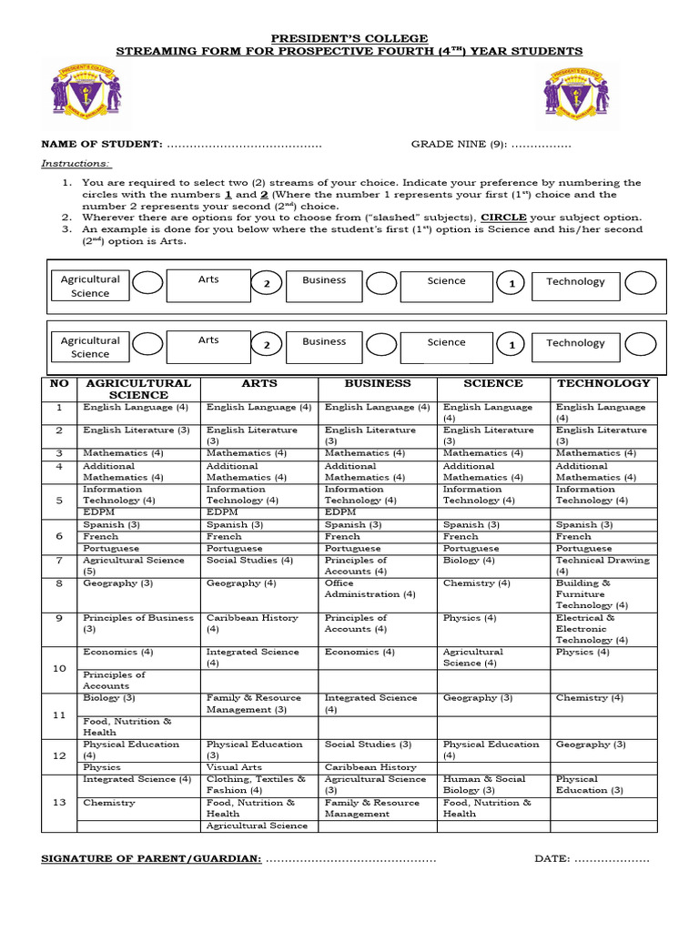 Streaming Form (With Period Allocations) | PDF | Science