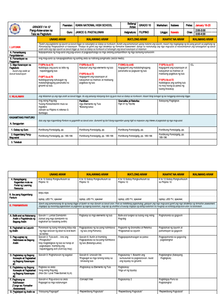 2ND Grading 8TH Week Fil.10 | PDF