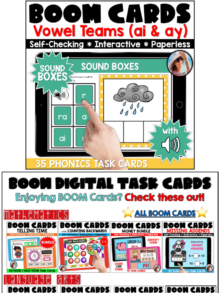 PhonemeSegmentationSoundBoxesVowelTeamsAIAYBoomCards 1 | PDF | Tablet ...