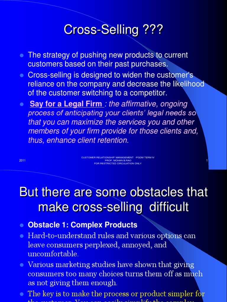Cross Selling | PDF | Customer Relationship Management | Predictive ...