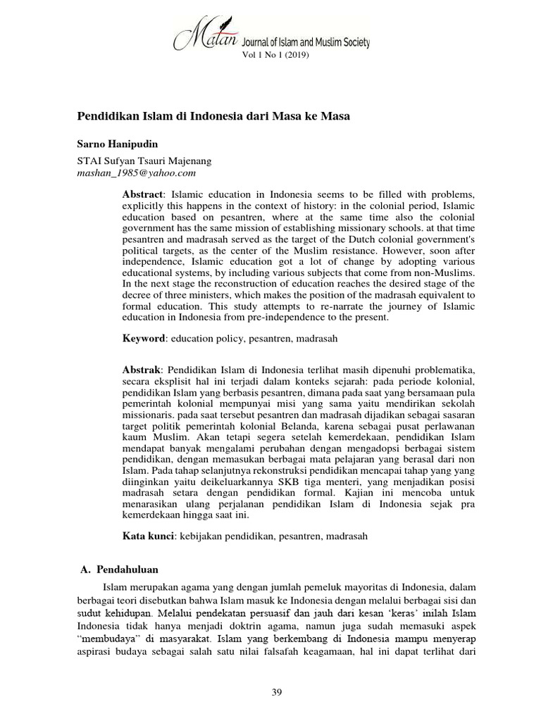 Pendidikan Islam Dari Masa Kemasa | PDF