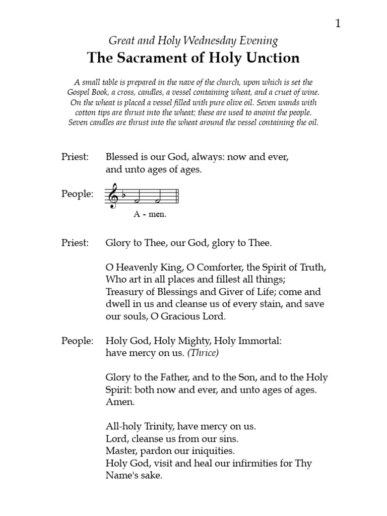 Holy Unction Service | PDF | Lord's Prayer | Religious Belief And Doctrine