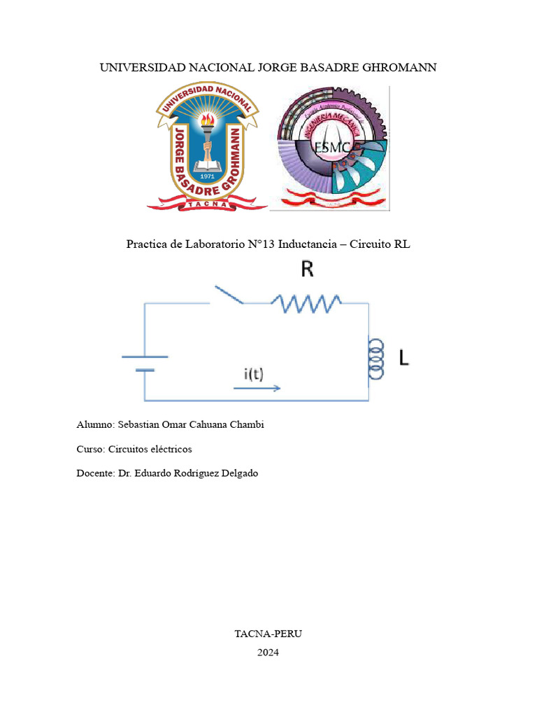 Practica Laboratorio N°-13.1 Inductancia-Circuito RL | PDF | Inductor ...