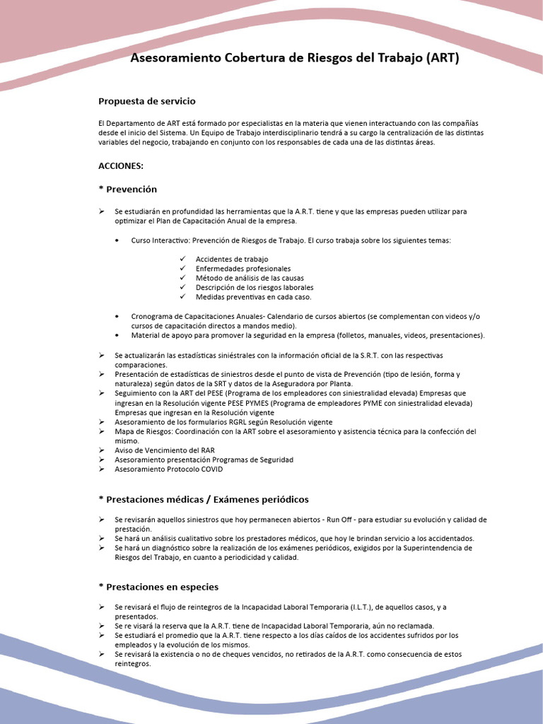 Asesoría Integral en Riesgos Laborales ART | PDF | Business | Pequeñas ...