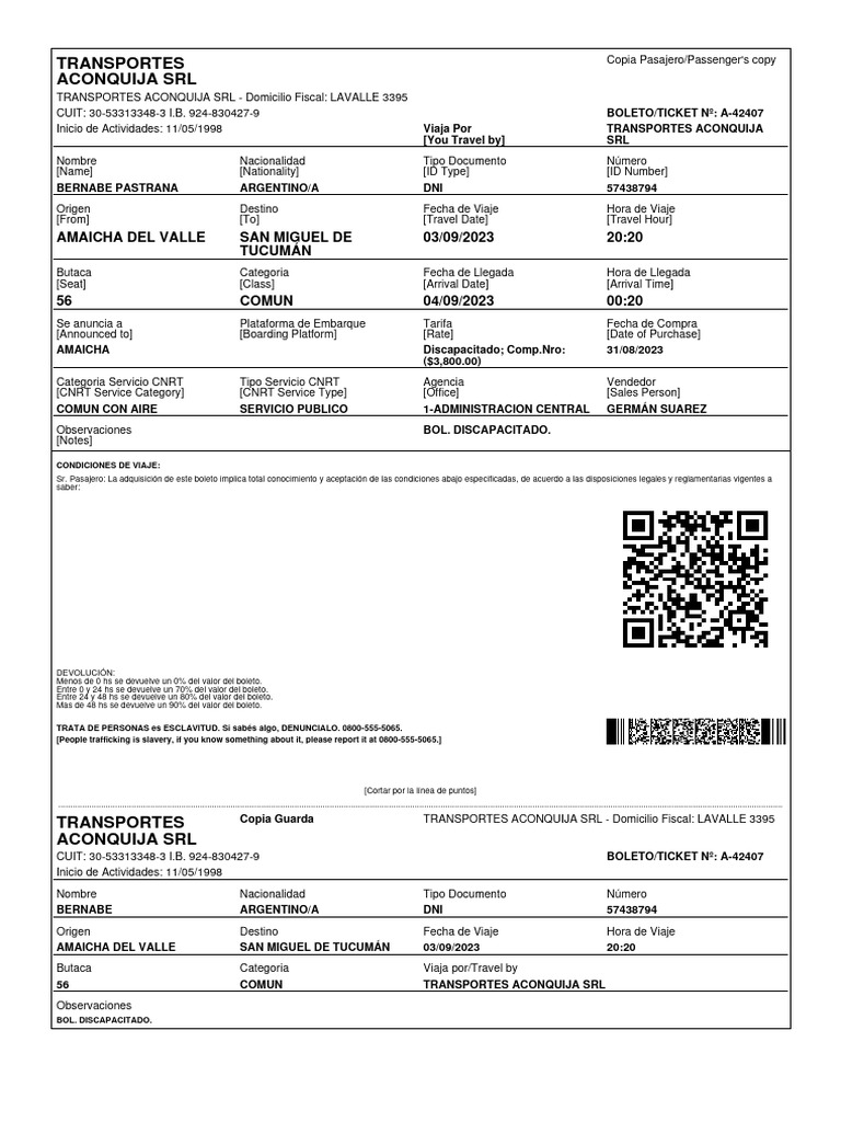 Boletos A42407 A42408 | PDF