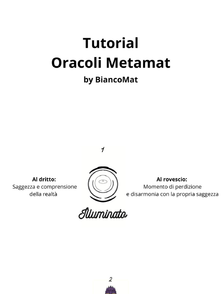 Istruzioni Oracoli Metamat by BiancoMat | PDF