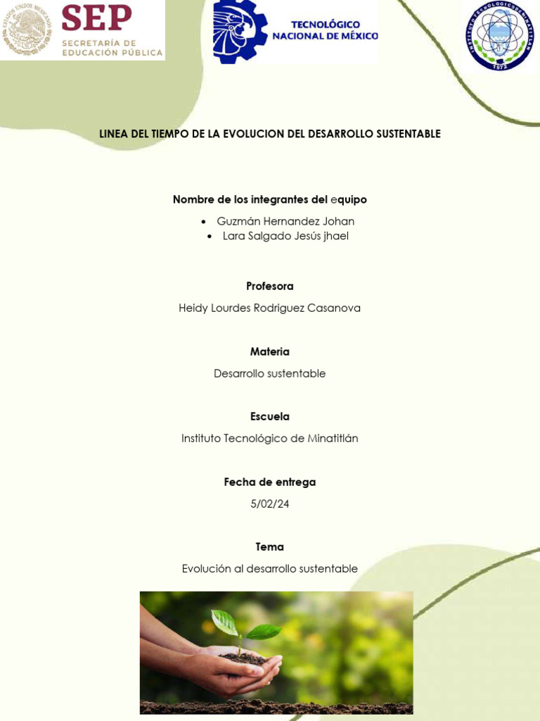 Linea Del Tiempo Desarrollo Sust. | PDF | Desarrollo sostenible | Sustentabilidad