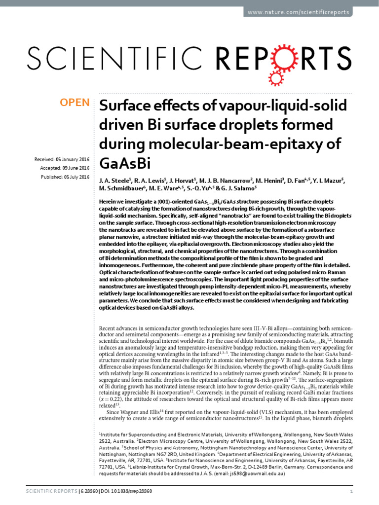 16 Steele | PDF | Energy Dispersive X Ray Spectroscopy | Nanowire