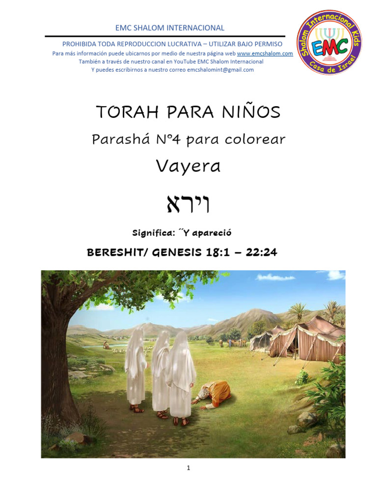 Parasha 4 Vayera Nin - Os 3-5 An - Os 5784 | PDF