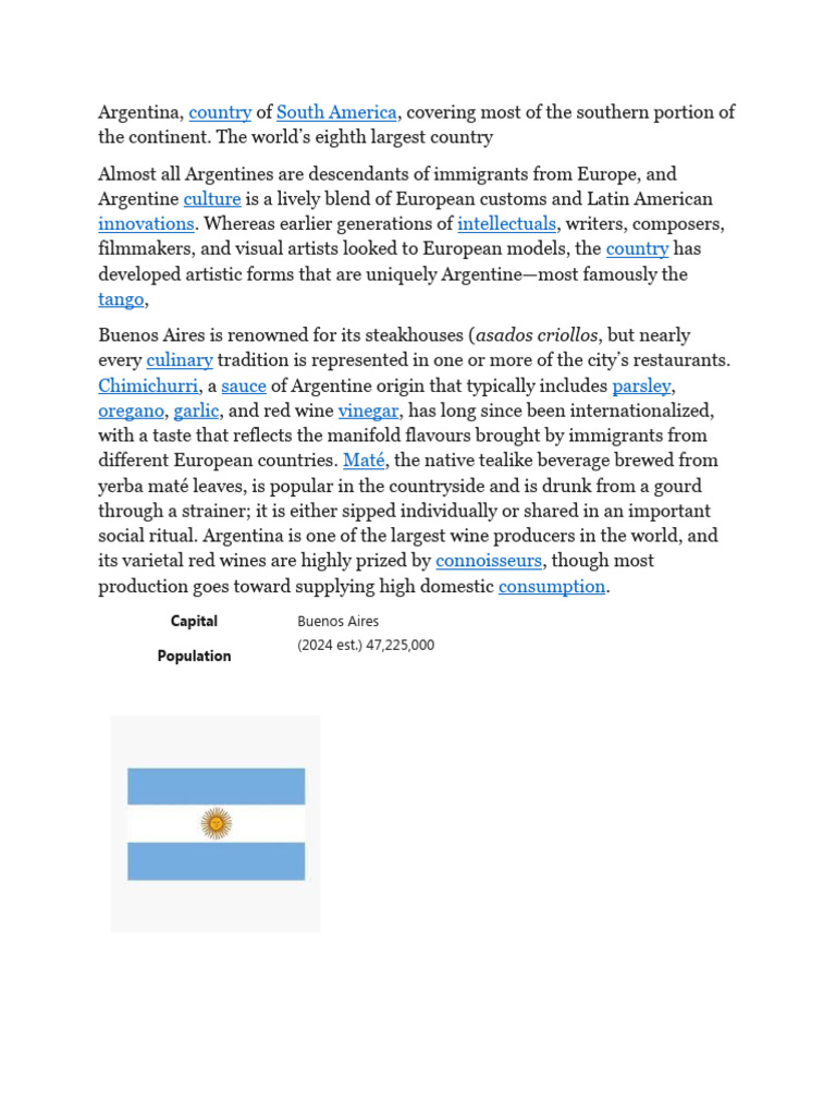 Country South America: Capital Population | PDF | Uruguay | Australia