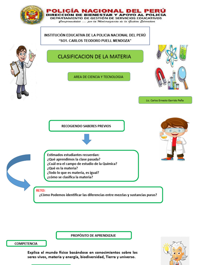 Clasificación de la Materia: Mezclas y Sustancias Puras | PDF | Mezcla ...