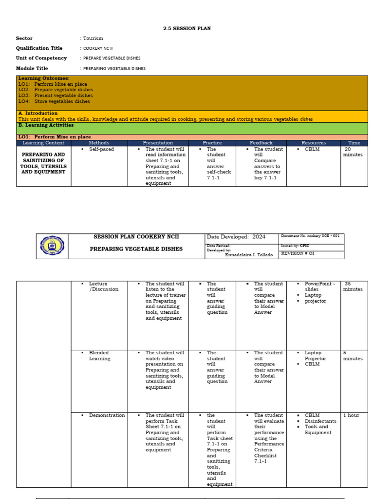 Enns Session Plan | PDF | Microsoft Power Point | Cooking
