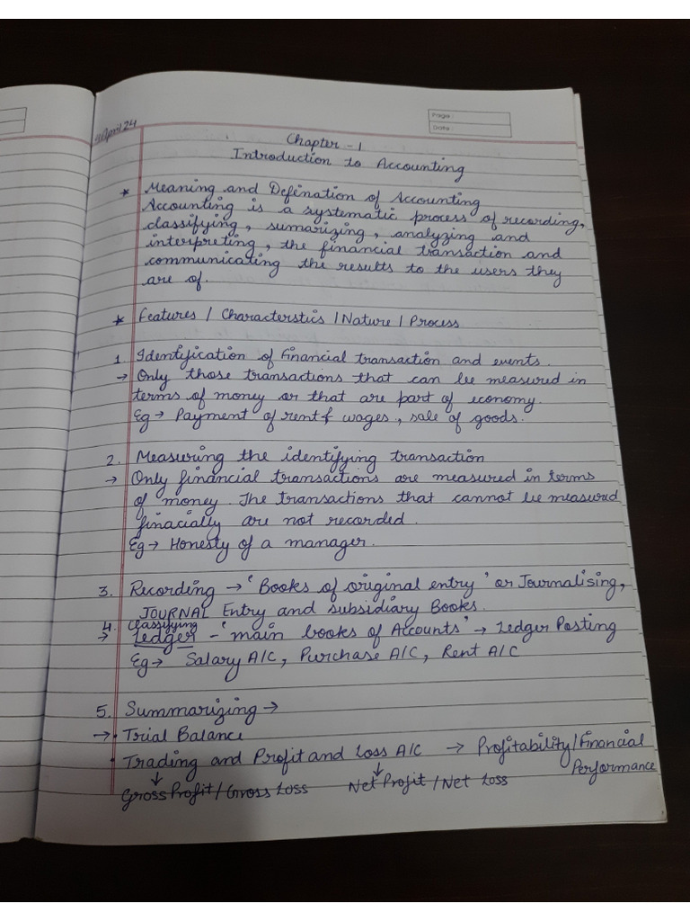 Class 11 Accounts Notes | PDF