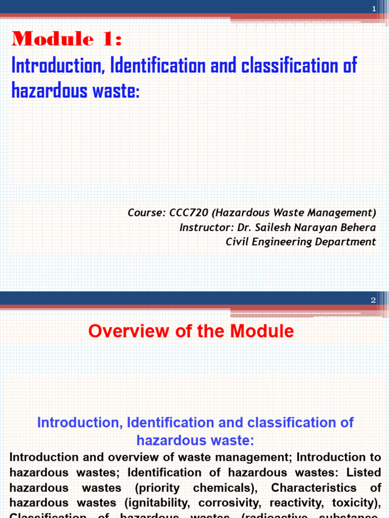 Module 1 CCC720 | Download Free PDF | Waste | Hazardous Waste