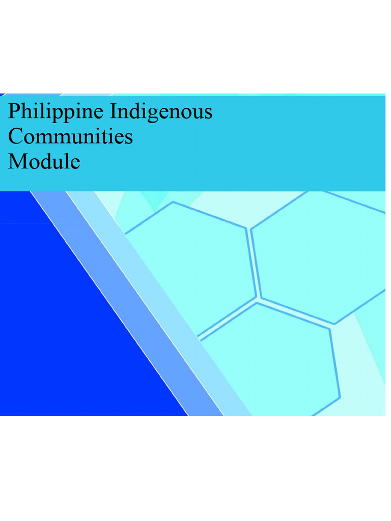 Philippine Indigenous Communities Module | PDF | Indigenous Peoples | Poverty