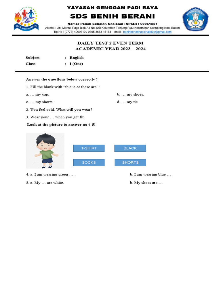 UH2 English Grade 1 Ok | PDF