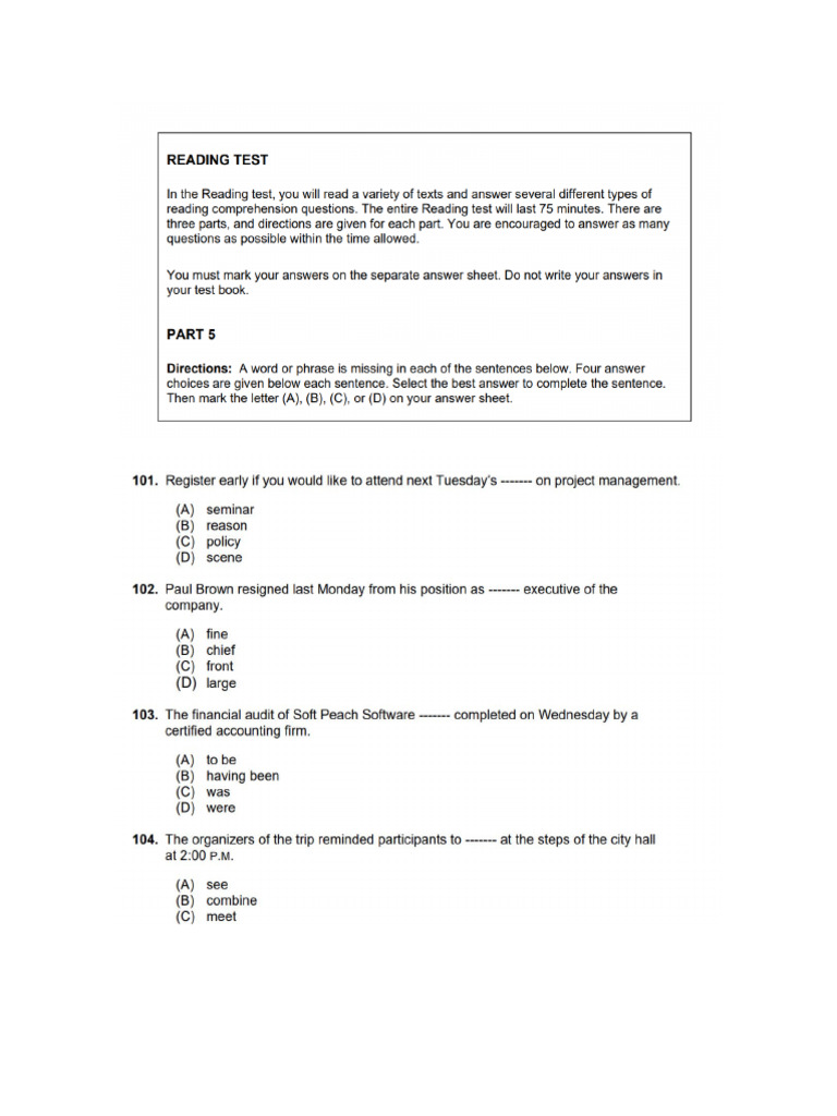 Reading Practice-Quiz 4 | PDF