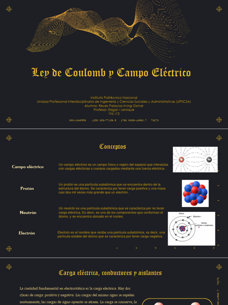 Ley de Coulomb y Campo Electrico | PDF | Neutrón | Electrón