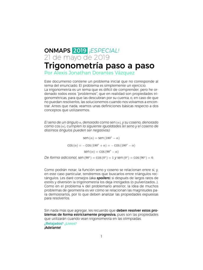 Trigonometría Paso A Paso (Corregido) | PDF | Trigonometría | Triángulo