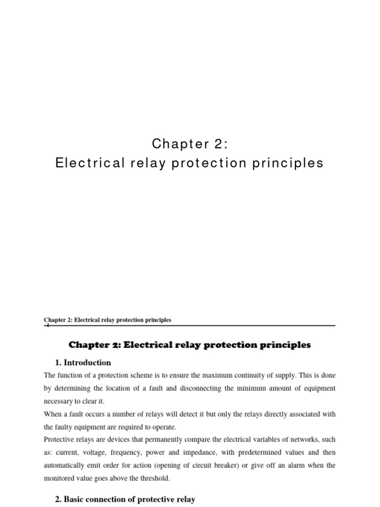 Chapter 2-Electrical Relay Protection Principles | PDF | Relay ...