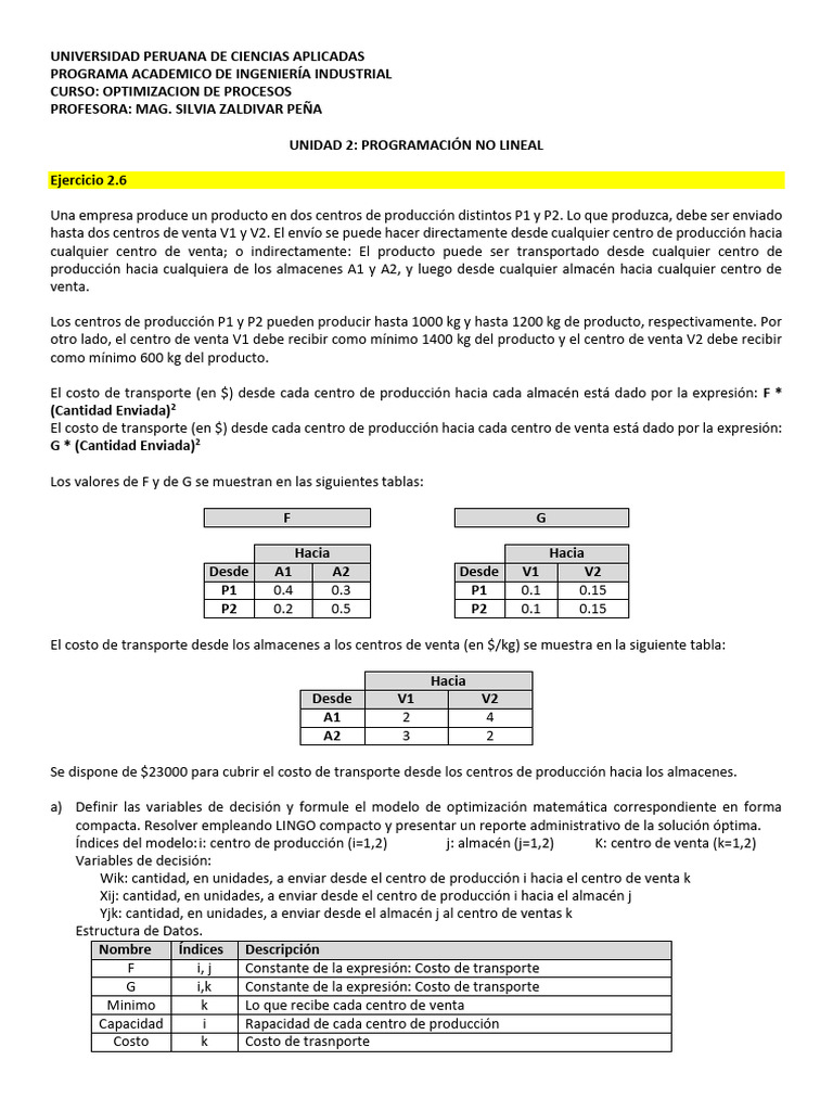 Ejercicio 2.6 Solución 2024 | Descargar gratis PDF | Algoritmos | Matemáticas Aplicadas