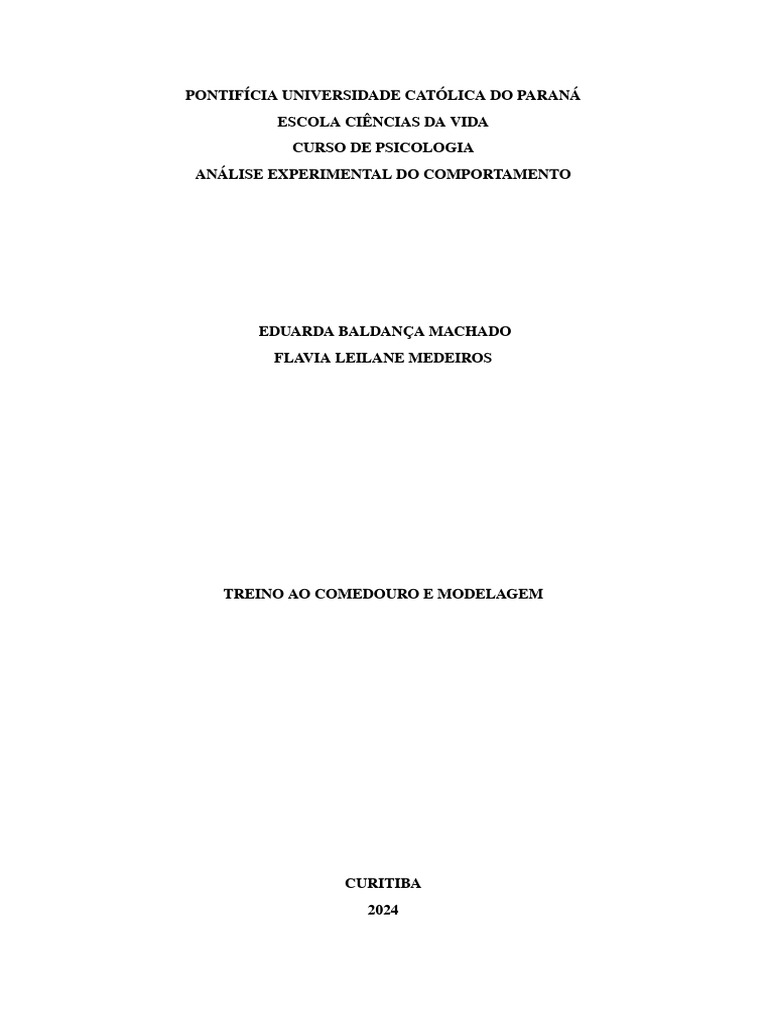 Relatório 1 - AEC | PDF | Comportamento | Behaviorismo