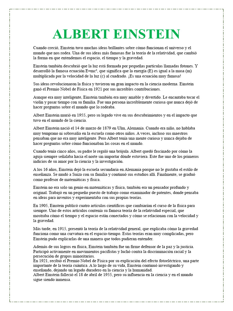 Albert Einstein | PDF | Albert Einstein | Física