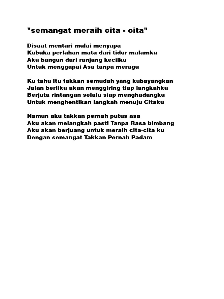 Semangat Meraih Cita | PDF