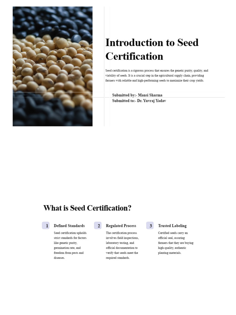 Seed Certification | PDF | Seed | Certification