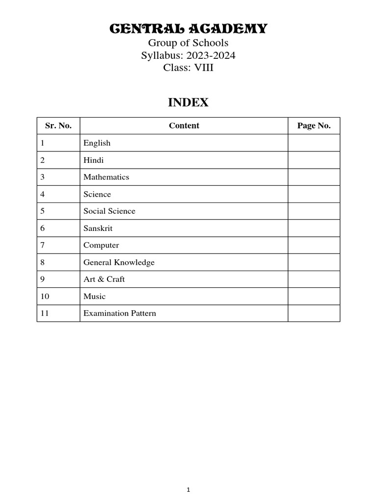 CLASS-8 Syllabus 2023-24 | PDF | Area | English Language