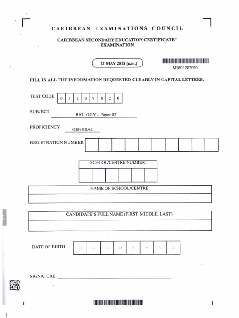Toaz - Info Csec Biology June 2018 p2 PR | PDF