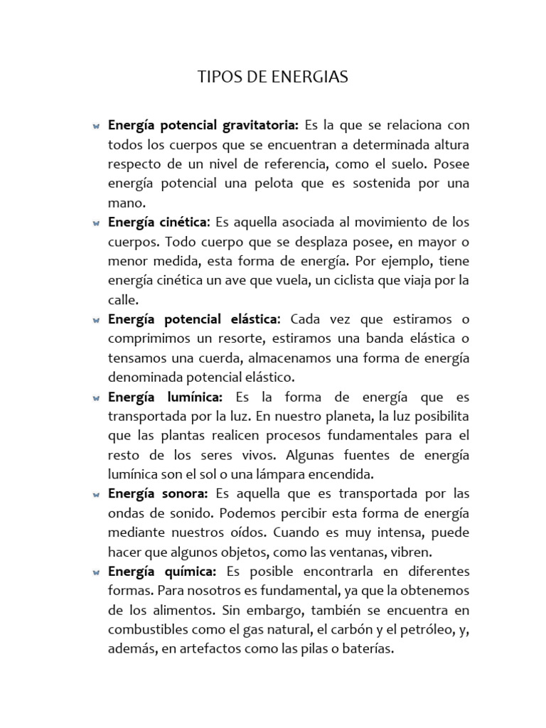 TIPOS DE ENERGIAS | PDF