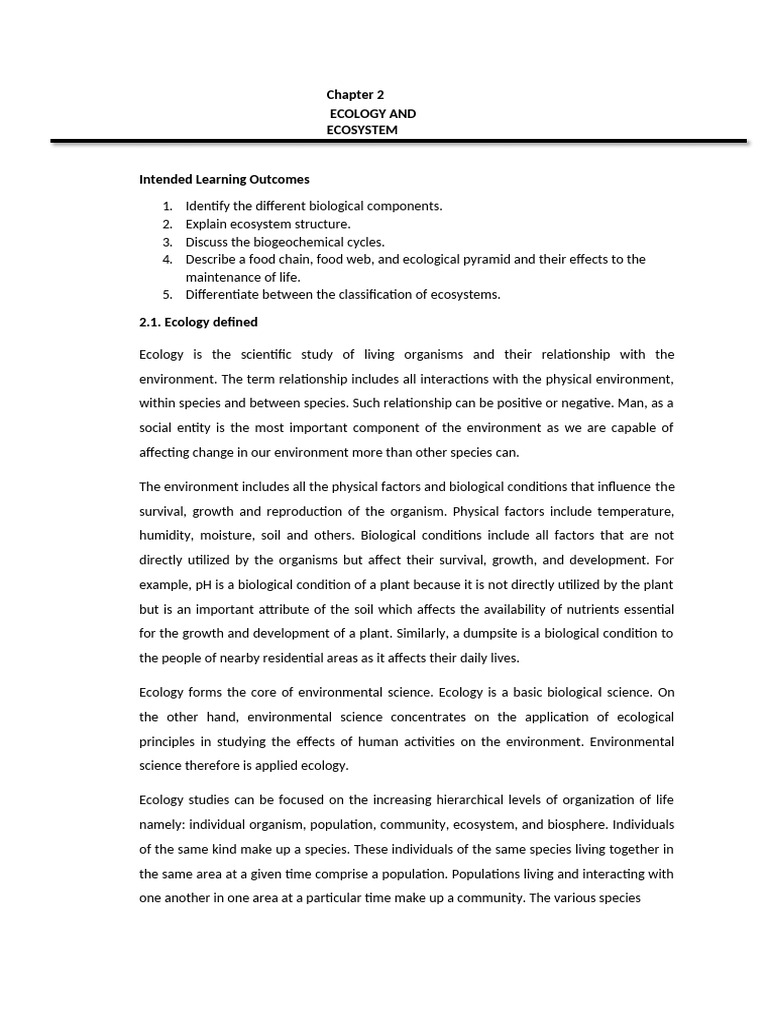 Understanding Ecosystems and Ecology | PDF | Food Web | Carbon Cycle