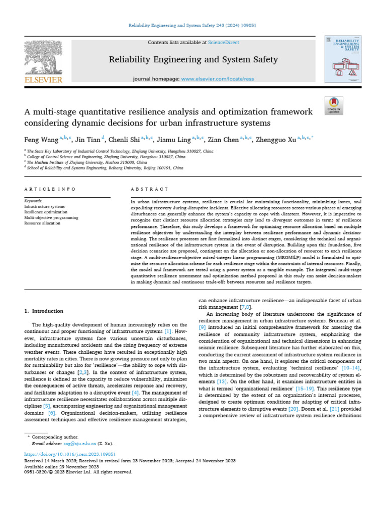 A Multi Stage Quantitative Resilience Analysis and Opti 2024 ...