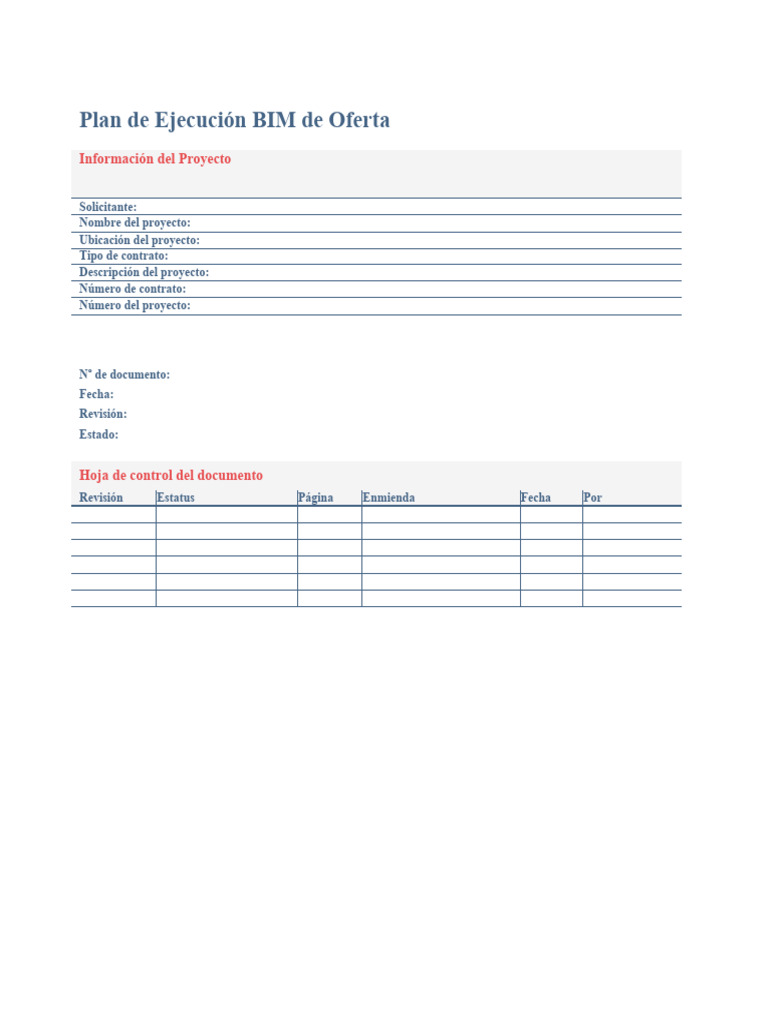 Excel Plan de Ejecución BIM de Oferta en formato (1) (1) | PDF ...