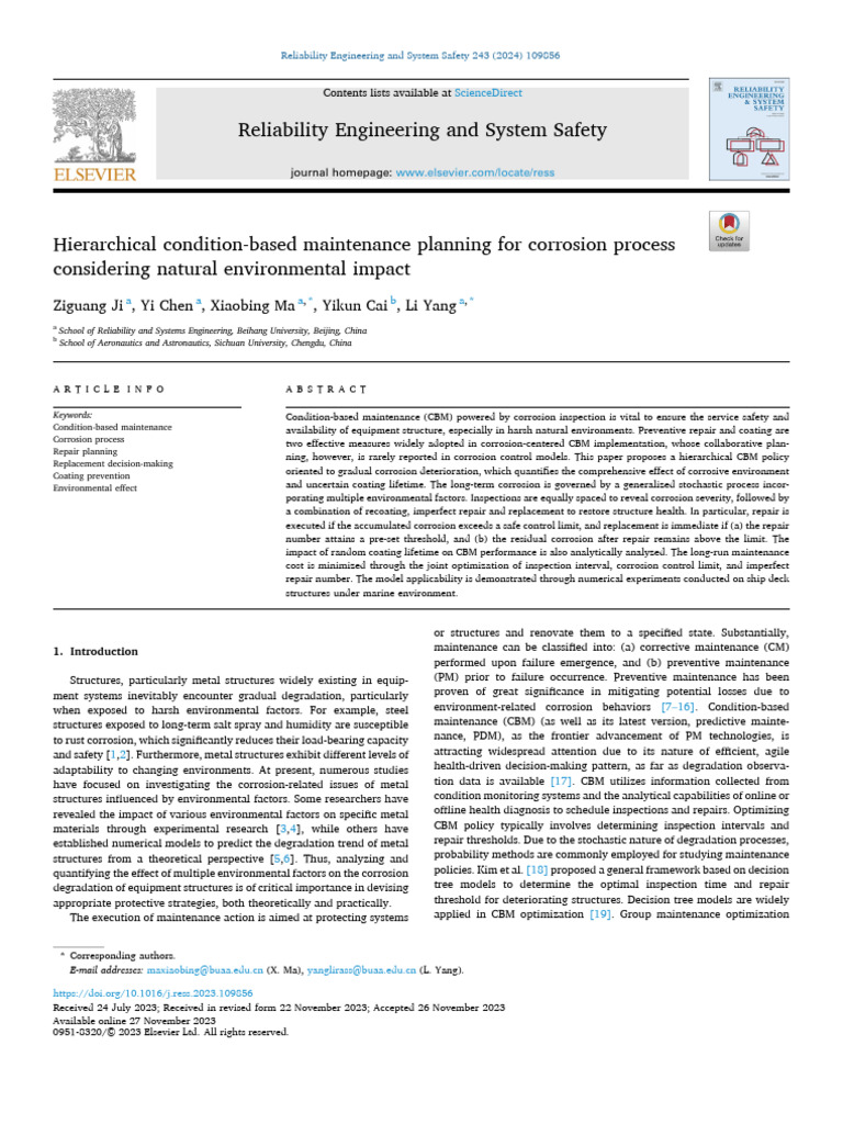 Hierarchical Condition Based Maintenance Planning Fo - 2024 ...