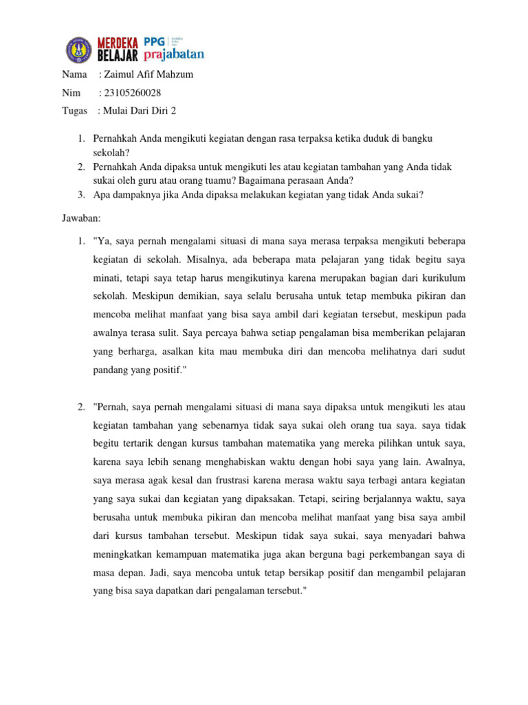 01.02.3-T4-2-2 Mulai Dari Diri Afif | PDF