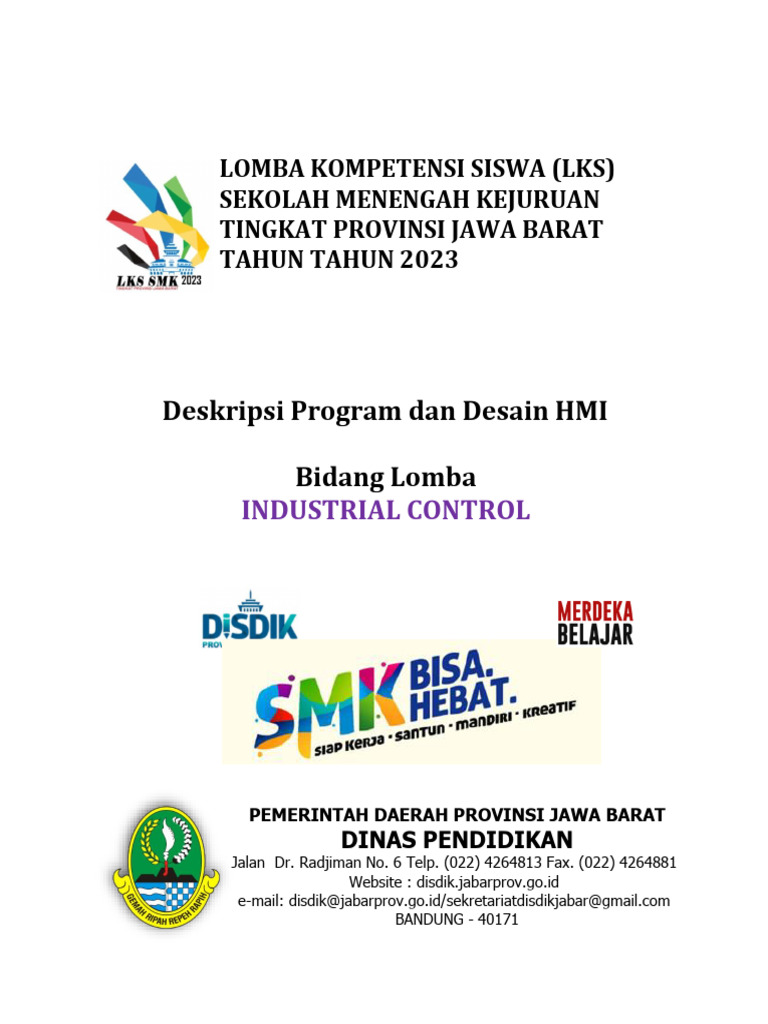 Deskripsi Program Dan Desain HMI LKS Jabar - Industrial Control 2023 | PDF
