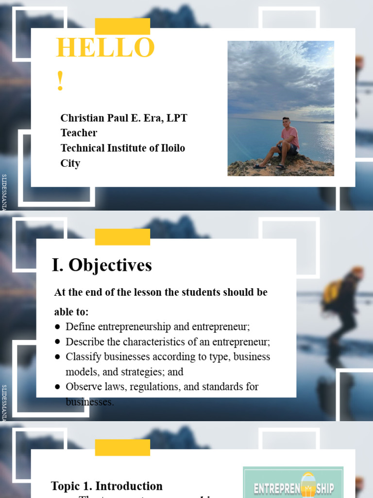 Lesson 1 Basic Concept of Entrepreneurship | PDF | Entrepreneurship | Risk