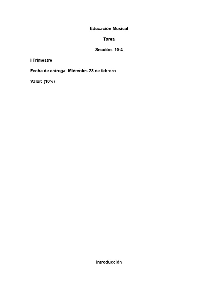 Tarea Música | PDF | Tecnicas musicales | Notación