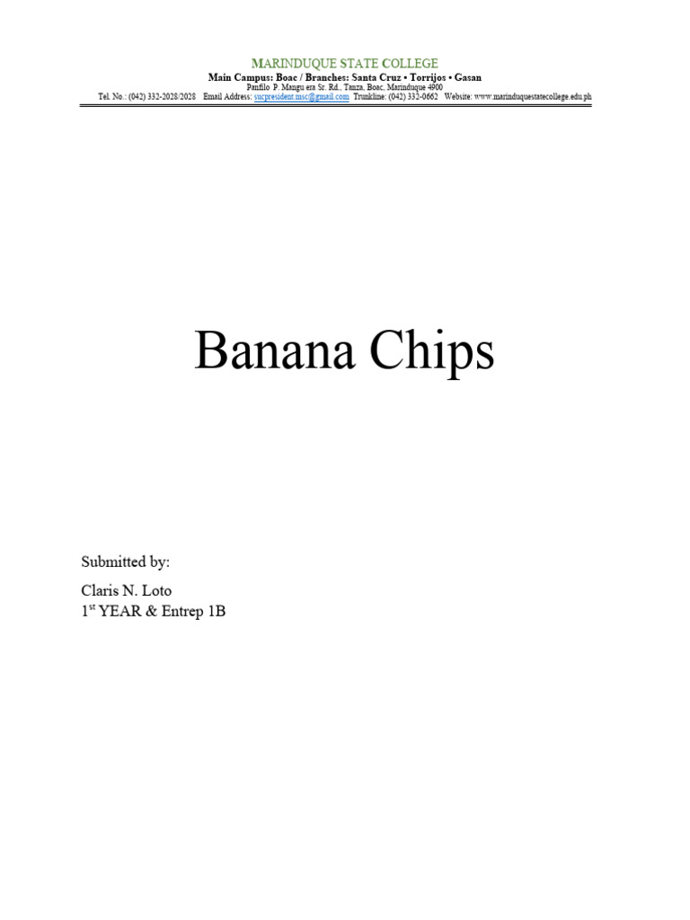 Format For Final Output Entrep1a-C | PDF | Cuisine | Cooking